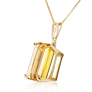 Galaxy Gold GG 14k Yellow Gold 18" Necklace with 6.5 Carats Natural Octagon-cut Citrine