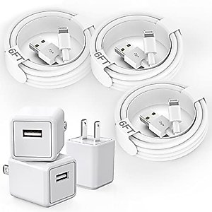 iPhone Charger, 3Pack iPhone Charging 【Apple MFi Certified】 iPhone Charger Block Cube iPhone Wall Charger Portable Travel Plug with 6FT iPhone Charger Cord Cable for iPhone 5/6/7/8/X/11/12/13/14/SE