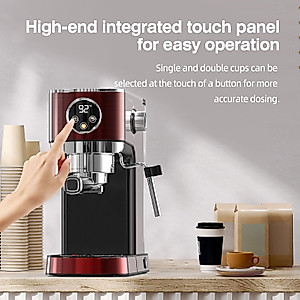 DRAGONBALL Espresso Machine, 20 Bar Coffee Machine with Milk Frother, Professional Espresso Maker with 40oz Removable Water Tank, Espresso Machines for Home, RED