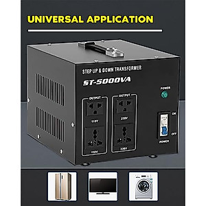 Voltage Converter Transformer 5000W Watt Heavy Duty Step Up/Down 110V to 220V Home Commercial Voltage Converter