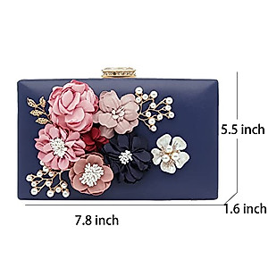 Fozehlad Floral Clutch Evening Bag for Women Flower Clutch Purse for Bridal, Wedding,Party and Prom