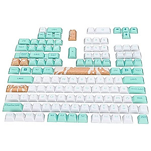 GOWENIC PBT Keycaps,128 Key English Style with Candy Pattern Elements, Ergonomic Design,with PBT Buttons, Oil‑Resistant PBT Materials,Abrasion Resistance,for Universal PC Gaming Keyboard