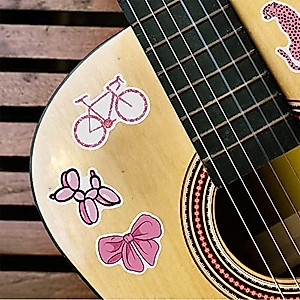 Preppy Sticker 100pcs Pink Party Supplies Decor Aesthetic Stickers Waterproof Sticker Mobile Phone for Laptop Water Bottle