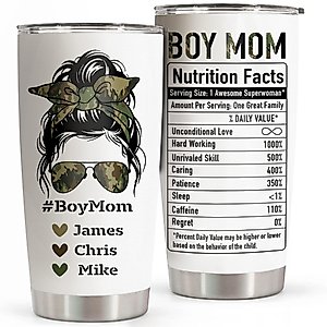 Halenzida17 Personalized Boy Mama Tumbler, Customized Mom Of Boys Vacuum Insulated Stainless Steel Travel Tumbler, Camo Mother Cups 20oz, Boy Mom Gifts for Mothers Day