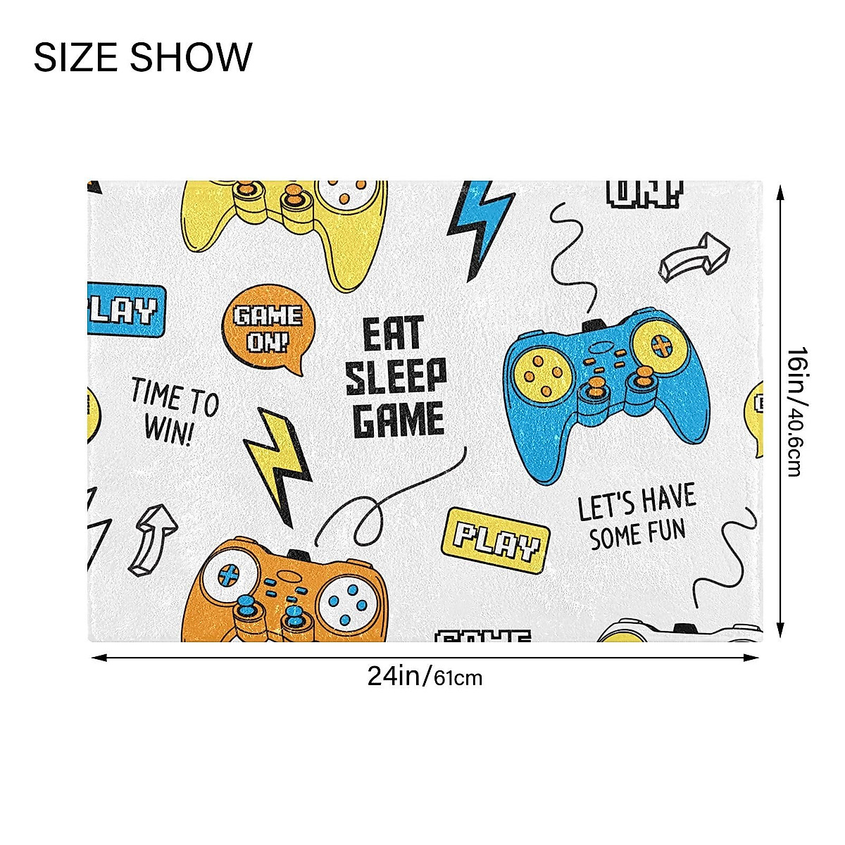 DOMIKING Joysticks Game Bathroom Rugs Absorbent Non-Slip U Shaped Toilet Rugs Mat Runner for Under The Sink Rain Showers 20x24in