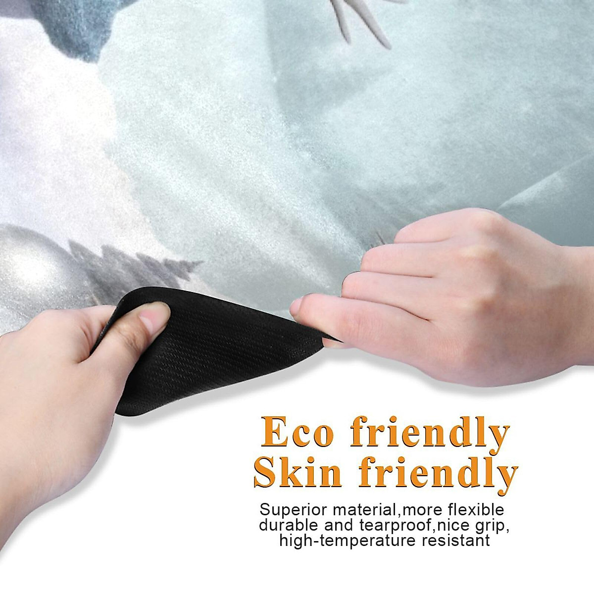 GOODOLD Christmas Snowman Yoga Mat, 71 x 26 Inch Non-slip Yoga Mats Folding Travel Exercise Mat Indoor Outdoor Gym Pilates with Storage Bag for Women Men