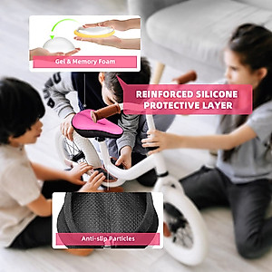 ANZOME Kids Bike Seat Cushion Cover, 9"x6" Memory Foam Child Bike Seat Cover Extra Soft Small Bicycle Saddle Pad, Kids Bicycle Seat Cover with Water&Dust Resistant Cover