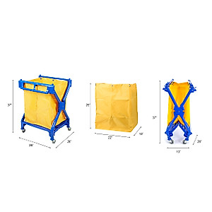 Commercial Laundry Cart with Wheels | 350 LBS Load | Foldable.