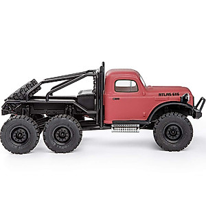 Fms 1:18 Atlas 6X6 Crawler RTR Waterproof Remote Control Car with LED Lights All Terrain Hobby Off Road RC Truck Electric Toy for Kids and Adults (Red)