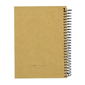 Small Spiral Notebook, 240 Lined Pages, A6 Size Wide Ruled Paper, Recycled Hard Cover - GoldenSunny