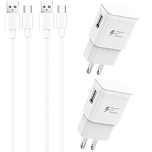 Samsung Charger Fast Charging with USB Type C Cable 6FT for Samsung Galaxy S10/S10e/S10 Plus/S9/S9 Plus/S8/S8 Plus/S20 S21 S22 Ultra/Note 8/Note 9/Note 10/A13/A03s/A32/A31/A30/A50/A51/A52/A53 [2-Pack]