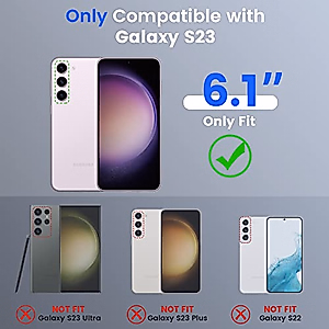 VEGO for Galaxy S23 Case, Samsung S23 Case with Slide Camera Cover Magnetic Absorption, Built-in 360°Rotate Ring Stand & Sponge Cushion with Microfiber Lining Phone Case for Samsung Galaxy S23 - Green