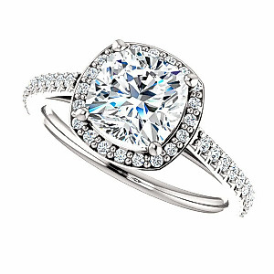 SISGEM Cushion Cut Moissanite Engagement Rings for Women,10K 14K 18K Solid Gold Set 2.3 carat(cttw) Rings Wedding Engagement Anniversary Promise Bridal Bands with Engraved Name (14K-Gold)