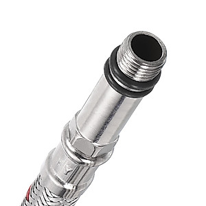 uxcell 28 Inch Long Faucet Supply Line Connector, 2pcs G3/8 Female Compression Thread x M10 Male Connector Braided M10x1mm 304 Stainless Steel Water Supply Hose Line