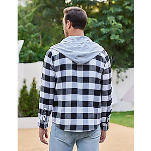 COOFANDY Men's Fleece Shirt Hipster Hoodie Long Sleeve Button Down Drawstring Sweatshirt