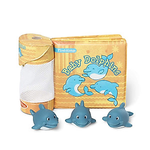 Melissa & Doug Childrenââ‚¬s Book - Float-Alongs: Baby Dolphins (Bath Book + 3 Floating Dolphin Toys)