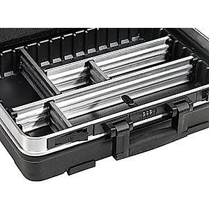 B&W International GO Portable Wheeled Rolling Tool Case Box with Pocket Boards, Black
