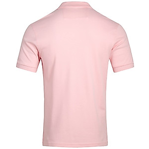 Chaps Men's Polo Shirt - Classic Fit Short Sleeve 2-Button Double Knit Cotton Polo Shirt (S-XL), Size Medium, Pink Carnation