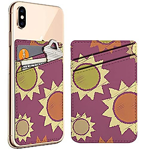 Diascia Pack of 2 - Cellphone Stick on Leather Cardholder ( Ethnic Boho Print Pattern Pattern ) ID Credit Card Pouch Wallet Pocket Sleeve