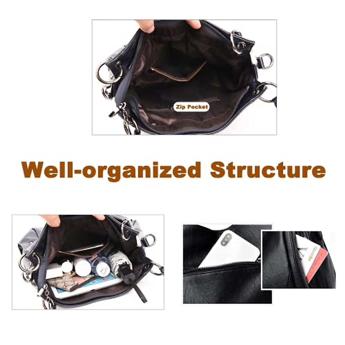 WENICER Hobo Bags for Women Leather Purses and Handbags Large Hobo Purse Shoulder Bags with Adjustable Shoulder Strap-Red