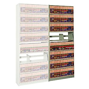 Datum Storage 4Post-In-A-Box Shelving/File Storage With 9 Shelves and 8 Openings Adder Unit(Must already have a Starter Unit), 88-1/4" High, Bone White