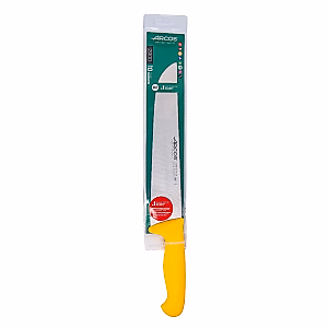 ARCOS Butcher Knife 10 Inch Nitrum Stainless Steel and 250 mm blade. Professional Cooking Knife For Cutting Meat, Fish and Vegetables. Ergonomic Polyoxymethylene Handle. Series 2900. Color Yellow