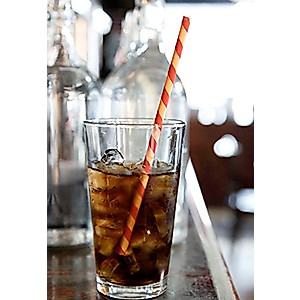 Kikkerland Biodegradable Party Stripes Paper Straws, Multicolored, Box of 144