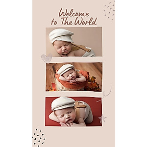 Giggle Angel Newborn Photography Props Set Baby Boy Newborn Outfits Overalls Boy Costume with Cap 0-1 Month