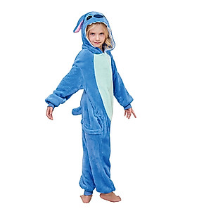 Unisex Kids Onesie Animal Cosplay One-Piece Pajamas Christmas Halloween Costumes Blue