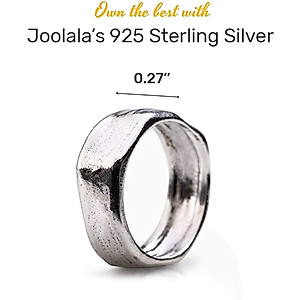 Joolala Winding Road Hand Hammered Oxidized Finish Ring in 925 Sterling Silver - Gift for Women, Size 7