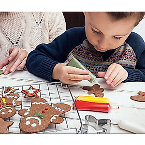 KAISHANE Christmas Cookie Cutters Set of 9 - Star Tree Angel Bell Stocking & More Shapes Stainless Steel