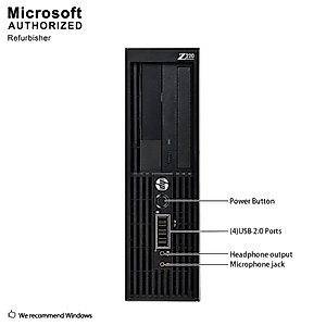 HP Z220 Desktop Computer - Intel Core i7 3.8GHz, 32GB DDR3, New 1TB SSD, Windows 10 Pro 64-Bit, WiFi, DVDRW, USB 3.0 (Renewed)