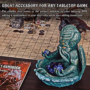 DND Journal Embossed with Cthulhu + Cthulhu Dice Tower for D&D, RPG, Call of Cthulhu, Dungeons and Dragons, Pathfinder