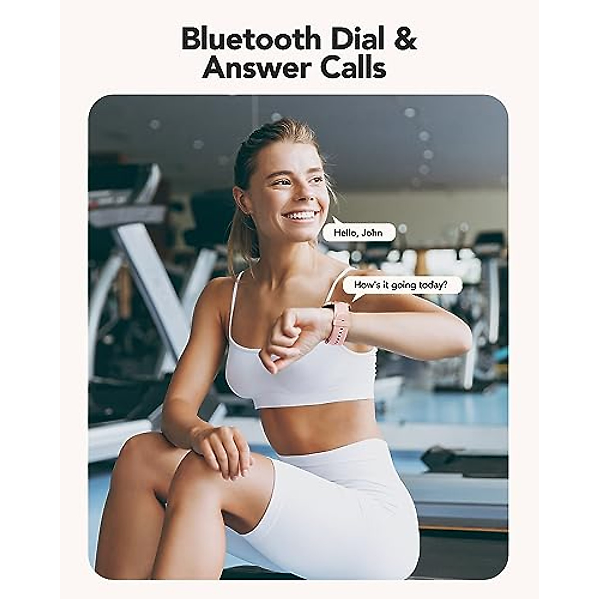 AGPTEK Smart Watch for Women(Answer/Make Calls) - Smartwatch for Android iOS Phones with Heart Rate Sleep Monitor Step Counter, Fitness Tracker Watch with 100+ Sports Modes, Pink