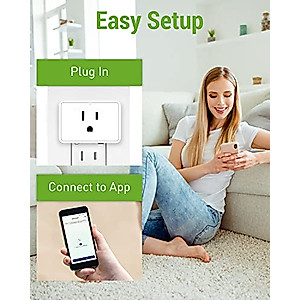 Aubess Smart Plugs with Energy Monitoring, 15Amp Smart Plugs That Compatible with Alexa & Google Assistant, Smart Home Wi-Fi Outlet with 7 Days Programmable Timer
