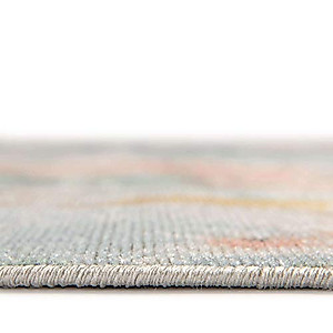 Unique Loom Lotus Collection Area Rug - Royal (4' 1" x 6' 1" Rectangle, Multi/ Ivory)