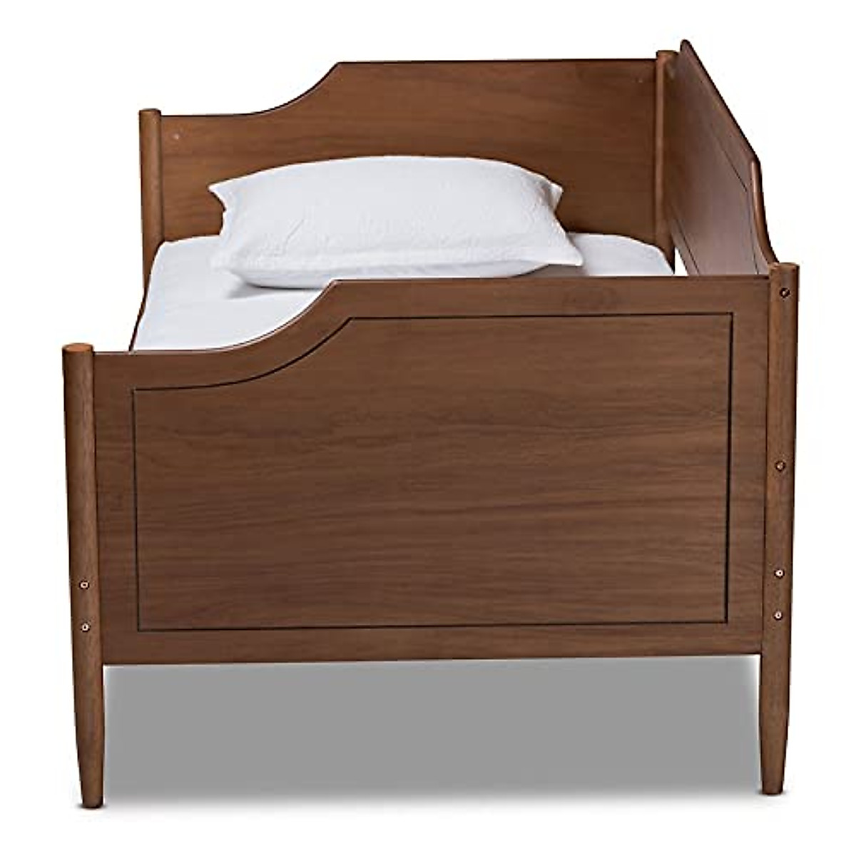 BOWERY HILL Walnut Brown Finished Wood Twin Size Daybed