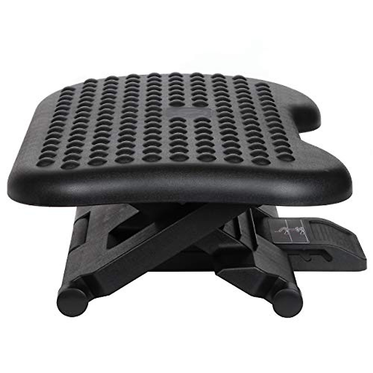 Version 2019 Under Desk Foot Rest & Adjustable Footrest - Ergonomic Footrest for Desk Soothes Your Tired & Achy Feet - Office Foot Rest Under Desk with Foot Massager (Charcoal Grey) - Best Footrests