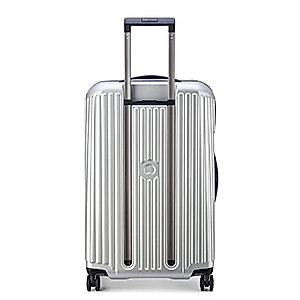 DELSEY PARIS Securitime Expandable Luggage with Spinner Wheels, Silver, Checked-Medium 25 Inch