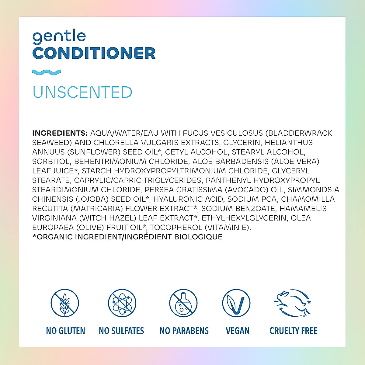 Seaweed Bath Co. Gentle Conditioner, Unscented, 12 Ounce, Sustainably Harvested Seaweed, Aloe, Argan Oil, for Sensitive Scalps