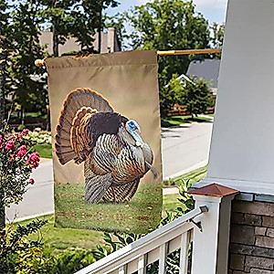 Duble Sided Vertical Wild Turkey Hunting Print Polyester Garden Flag Banner 12 X 18 Inch For Outdoor Home Garden Flower Pot Anniversary Party Yard Decor