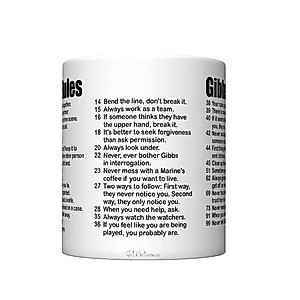 CJ Artisans NCIS 2023 Gibbs' Rules Coffee Mug (All 38 Rules)