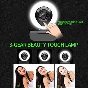 SOLUSTRE Web Camera 1 Set camera High Definition Webcam Video Webcam Advanced webcam with microphone Fill light webcam Webcam Live Streaming Webcam USB Webcam laptop computer plastic 4k