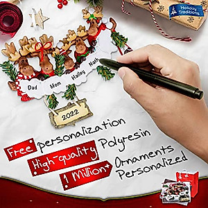 Cabin Personalized Christmas Ornaments 2023 - Fast & Free 24h Customization – Rustic Log Cabin Christmas Decorations with Name - Comes Gift-Wrapped