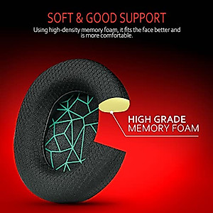 Krone Kalpasmos Steelseries Arctis 7 Replacement Earpads, Fabric Replacement Earpads Ear fit SteelSeries Arctis Wirelss Arctis 1, Pro, 3, 5, 7, 7+, 7p, 7X, 9, Prime All Models Wireless Headset, Green