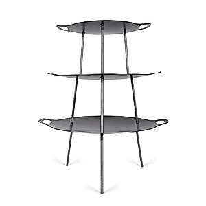 Petromax Campfire Griddle and Fire Bowl, Steel with 3 Removable Legs for Outdoor Campfire Cooking, Grilling and Frying or Build Fire Directly in Bowl, 22"