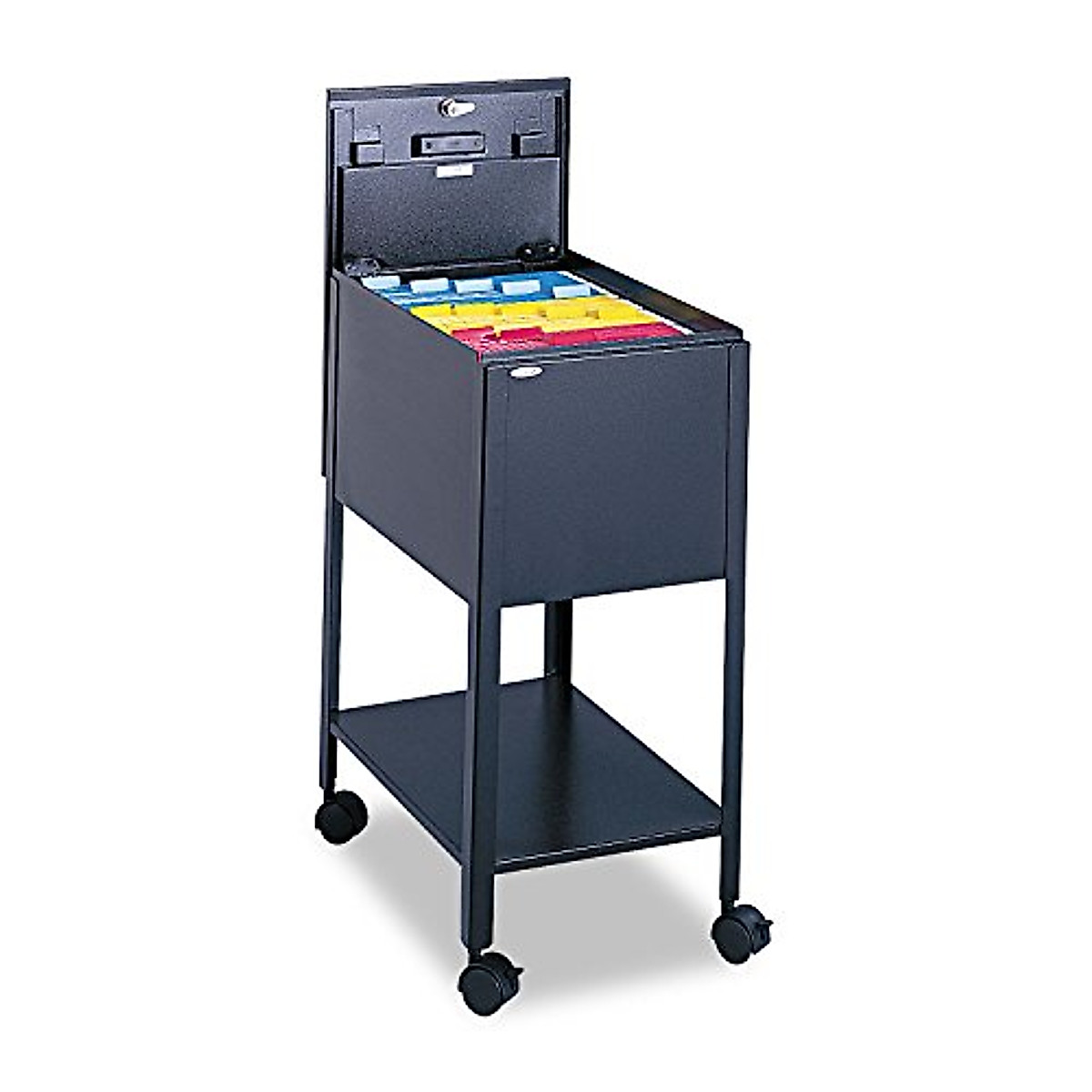 Safco 5361Bl Standard Locking Mobile Tub File Letter Size 13-1/2W X 19-1/4D X 28H Black