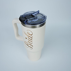 FROOBLEQUIRK 40oz Stainless Steel Tumbler - Insulated Water Bottle, Miss to Mrs Cup, Bridal Shower & Engagement Gift, Wedding & Bachelorette Party Present