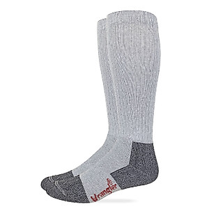 Wrangler Riggs Mens Cotton Tall Work Boot Socks 2 Pair Pack (as1, alpha, l, regular, regular)