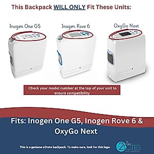O2TOTES USA Lightweight Carrier for Inogen One G5 Oxygen Concentrator, Portable Oxygen Backpack with Adjustable Straps & Zippered Pockets (Black) Patented Design, New heavy duty zippered bottom